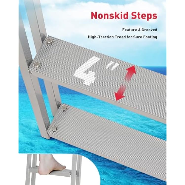 CO-Z 4 Step Removable Dock Ladder, Pontoon Boat Bahrain | Ubuy