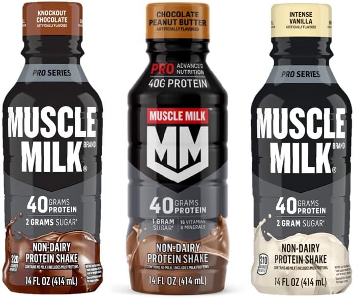 Amazon.com: Muscle Milk Pro Series Protein Shake, 4 Flavor Variety, 40g ...