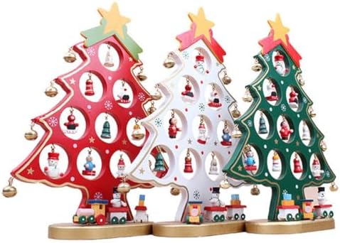 GEEDIAR Wooden Christmas Tree 3D DIY Creative Miniature Ornaments ...