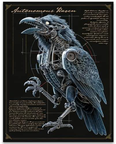 Amazon.com: Steampunk Raven Blueprint Poster: 11x14 Unframed Poster ...