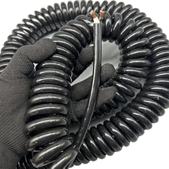 Amazon.com: Retractable Coiled Coil Cord, 2 Core Super Soft Wire Cable ...