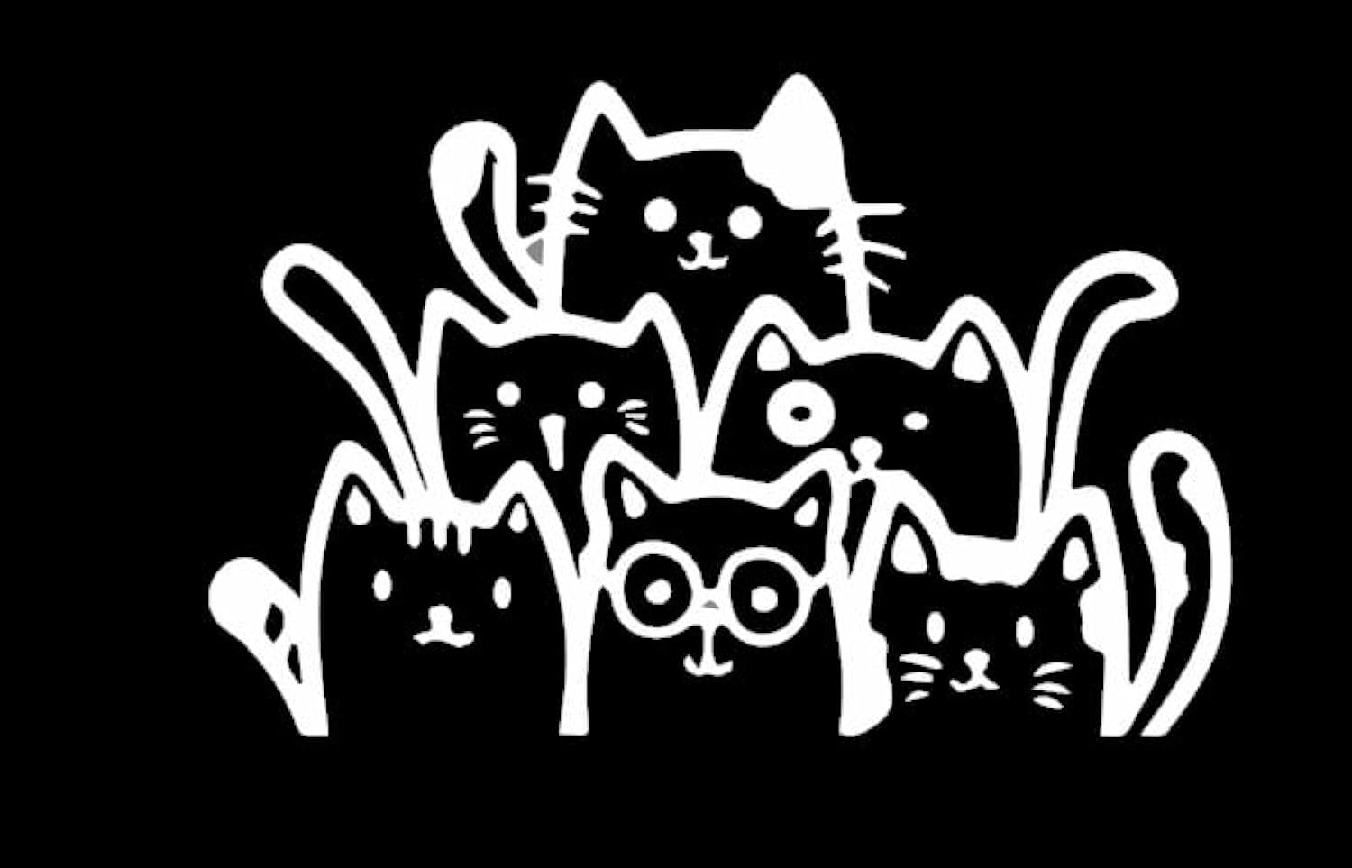 Amazon.com - Peeking Cats Window Vehicle Sticker, Cute 6 Cats JDM Vinyl ...