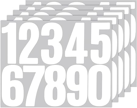 Amazon.com: ZEYIYER 5 Sheets White Numbers 3 Inch, Adhesive Mailbox ...