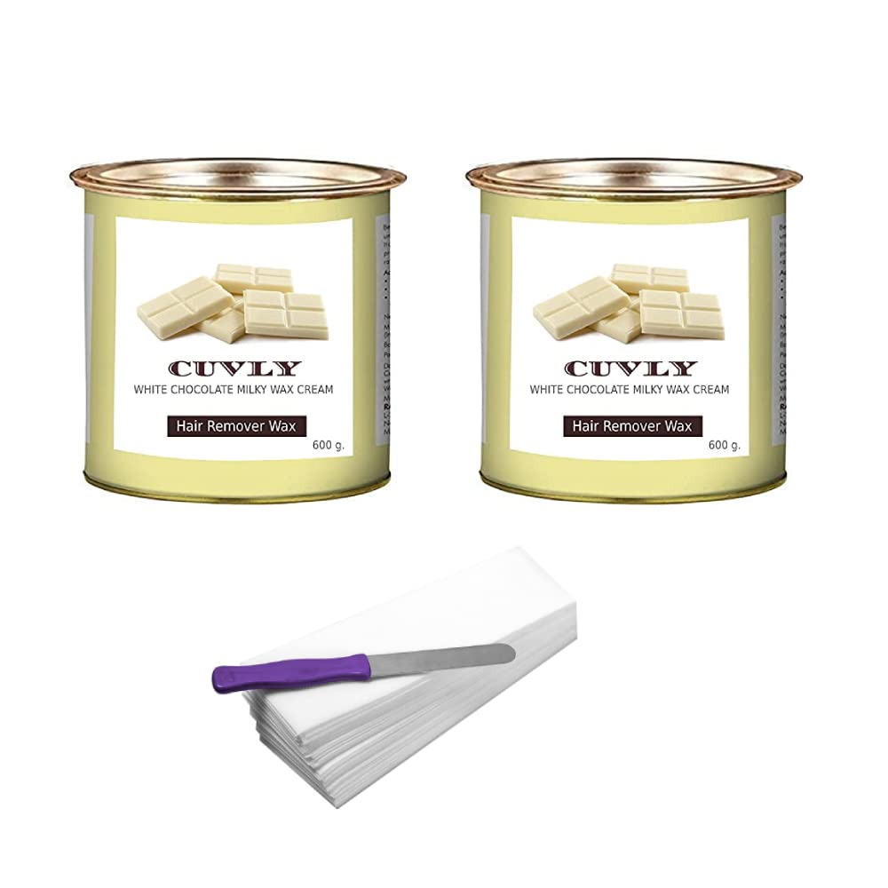 CUVLY® Waxing Kit Cream Wax Waxing Hair Removal Wax white chocolate 600 ...