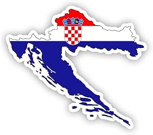 Amazon.com - Croatian Shaped Croatia Flag Sticker Decal - Self Adhesive ...