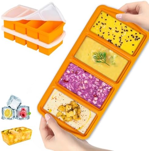 Amazon.com: Ludehem 2-Pack Silicone Food Freezer Tray With Lid- Large ...