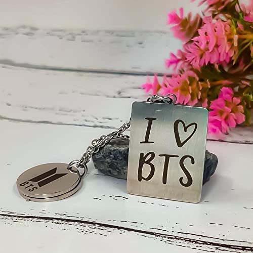 Buy AJS I Love BTS pop Pendant Necklace - Unisex Stainless Steel Kpop ...
