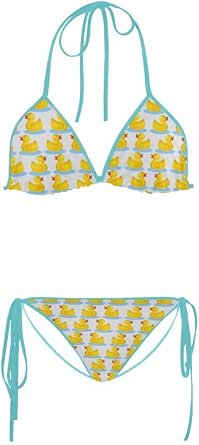 Amazon.com: Women Kawaii Cute Rubber Ducky Cut Out Sun Beach Swim Nylon ...