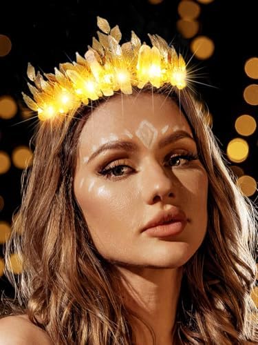 Amazon.com : JEAIRTS Light Up Headband Led Crown Headbands Glow Rave ...