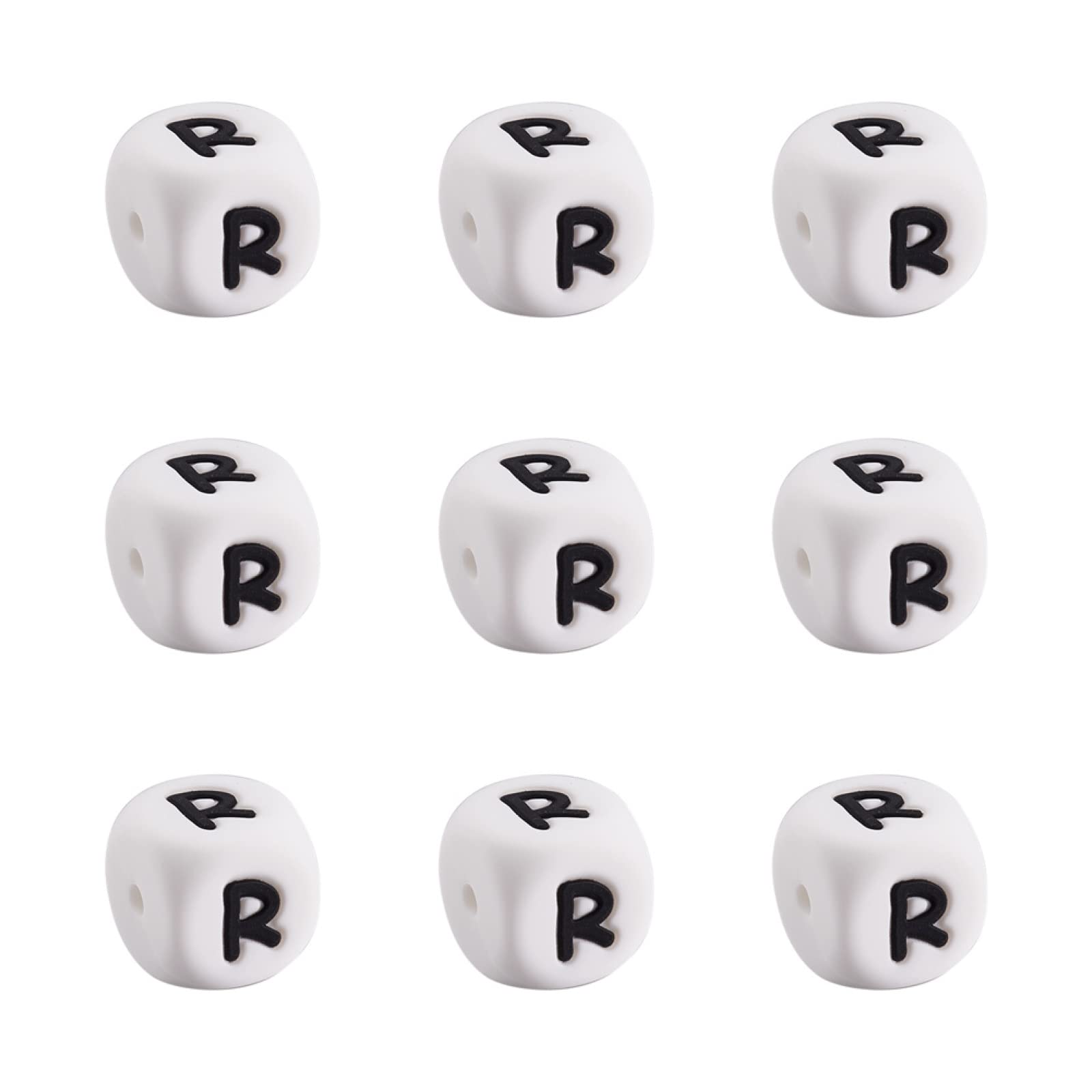 Amazon.com: FASHEWELRY 10Pcs Cube Silicone Letter Beads 12x12x12mm ...