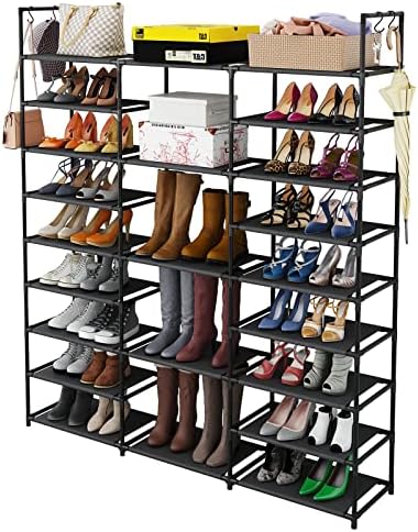 W&H 9 Tier Large Shoe Rack Storage Organizer Can Store 50-55 Pair Shoe ...