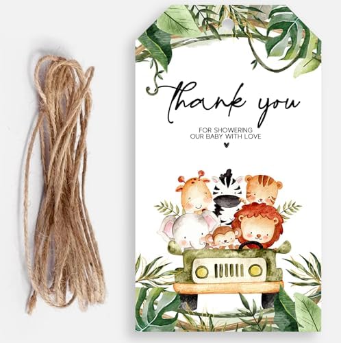 Amazon.com: Safari Thank You Favor Tags - Favors for Jungle Safari Baby ...