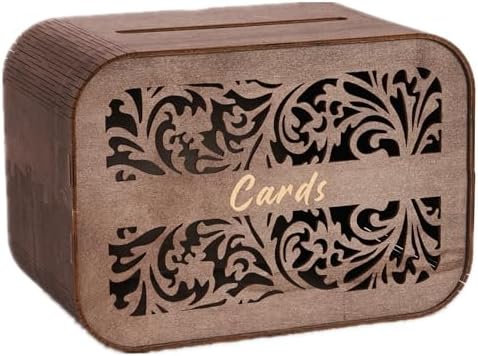 Amazon.com: OurWarm Brown Wedding Card Box for Reception with Heart ...