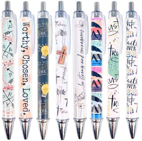 YJ PREMIUMS 8PC Religious Pens | Scripture Inspirational Bible Verse ...