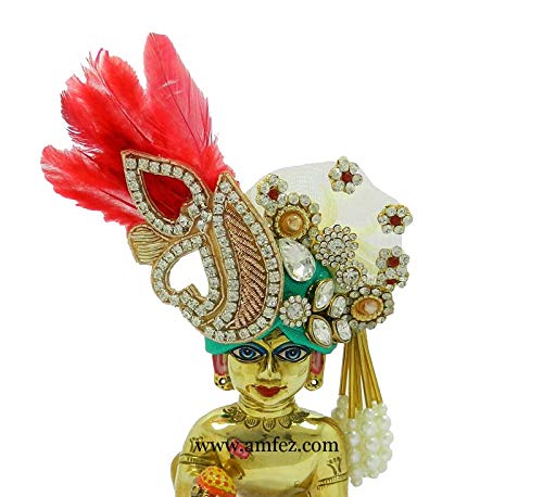 Buy Amfez Laddu Gopal Sea Green Stone Patch Work Pugree (God Pagri for ...