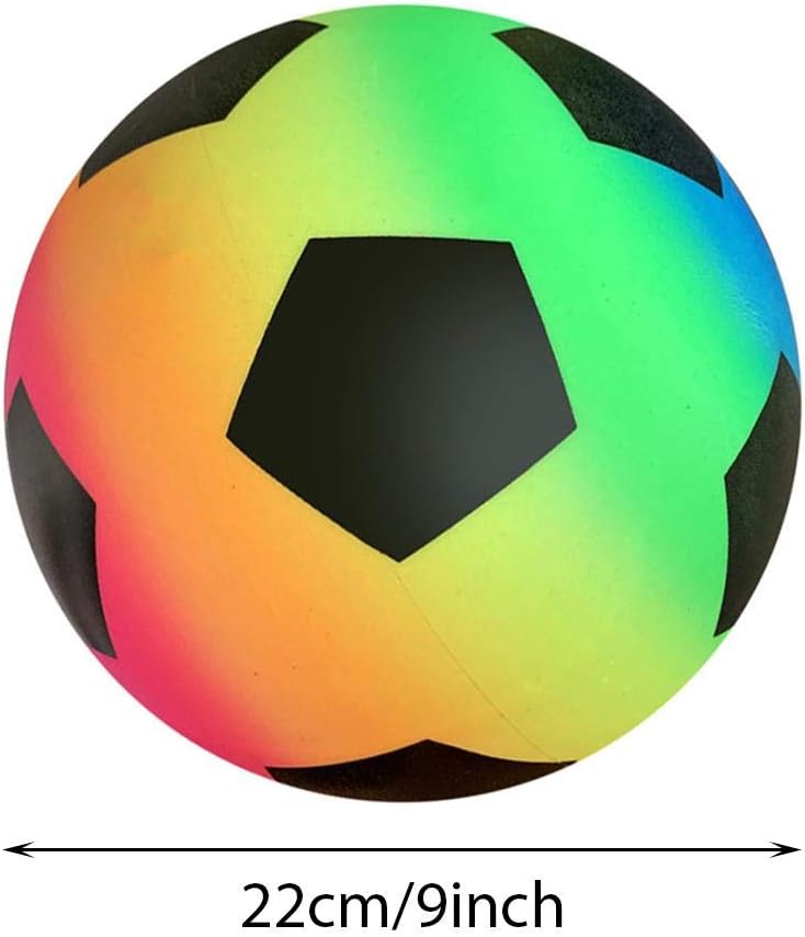 9 Inch Rainbow Soccer PVC Playground Ball Rubber Kickballs and ...