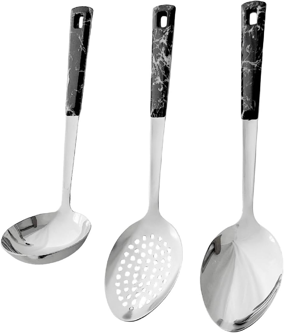 Amazon.com: XIAOXGXF 3 Pcs Cooking Spoon Stainless Steel Serving Spoons ...