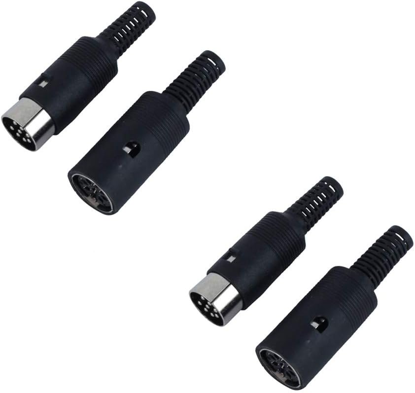 Amazon.com: uxcell 2Pcs Plastic Coated Mini DIN 8-Pin Male Socket ...