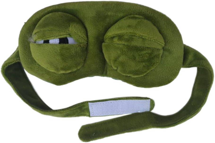 Amazon.com: Funny 3D Frog Eye Sleep Mask, Green Cute Cartoon Sad Frog ...