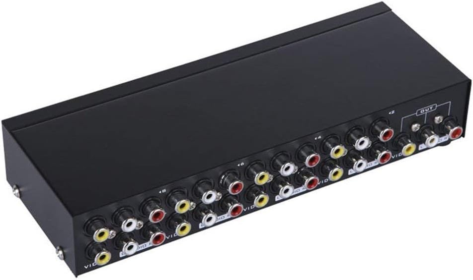 Milkee 8 Port Video Audio AV Splitter Selector Box, 1 Input 8 Output ...