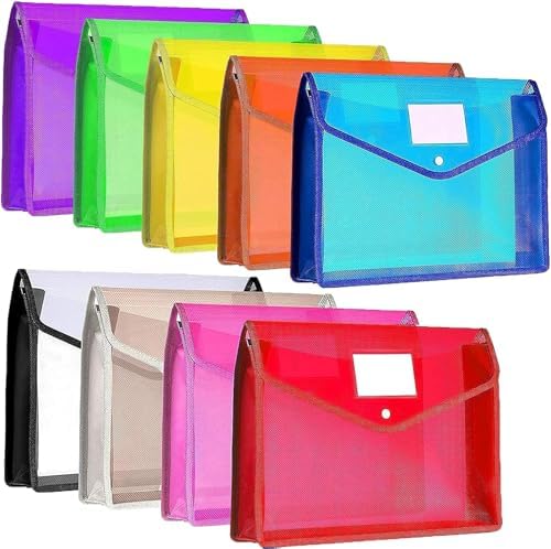 9 Pièces A4 Classeur en Plastique, Pochette Plastique Pochette Document ...