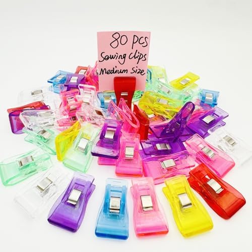 Amazon.com: 80 PCS Medium Size Sewing Clips 9 Bright Colors Quilting ...