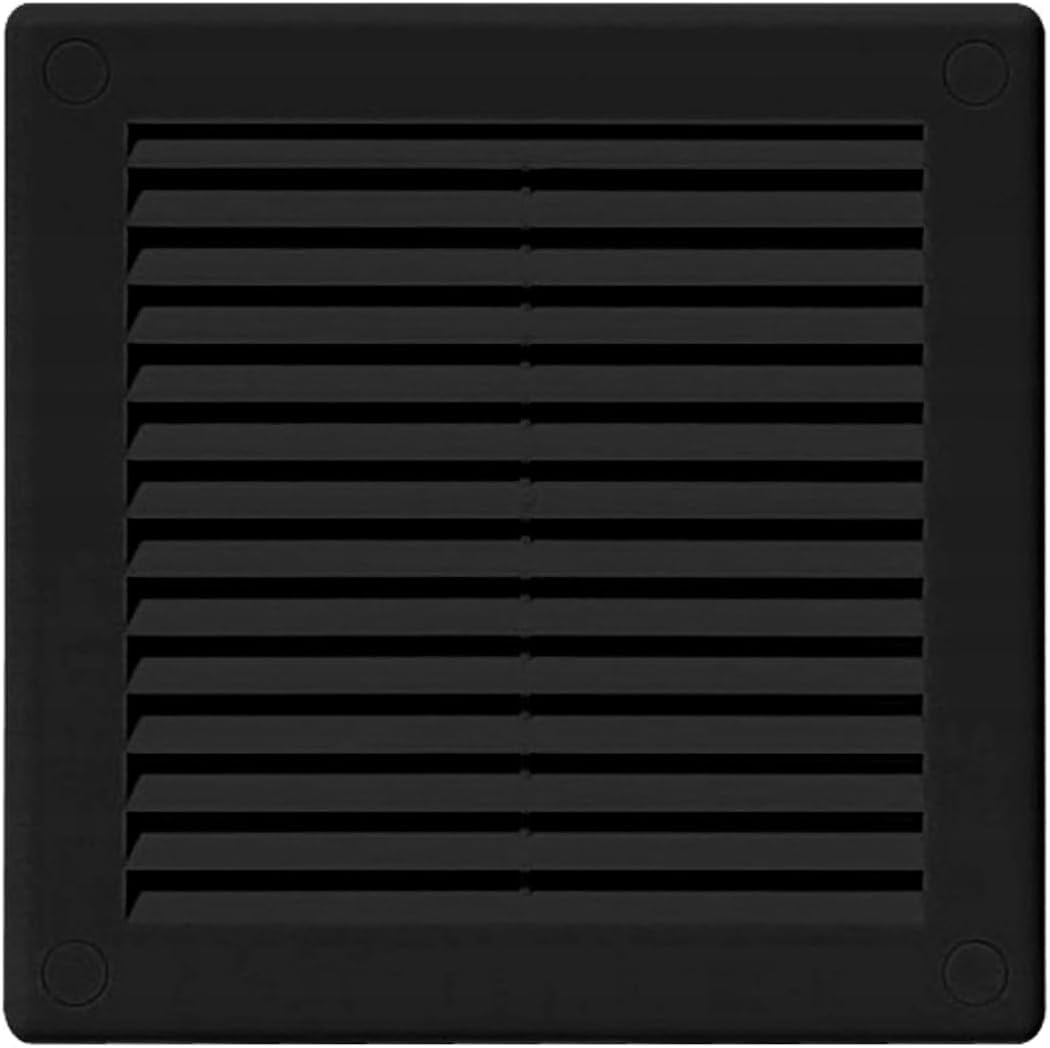 Universal Slim Black Wall Vent Cover with Insect Screen/Fly Mesh. 19cm ...