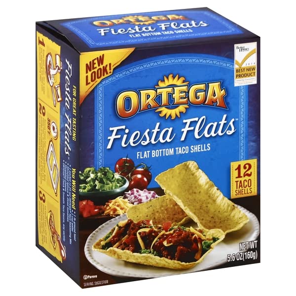 Amazon.com : Ortega Fiesta Flats Taco Shells, 5.6 Ounce - 12 per case ...