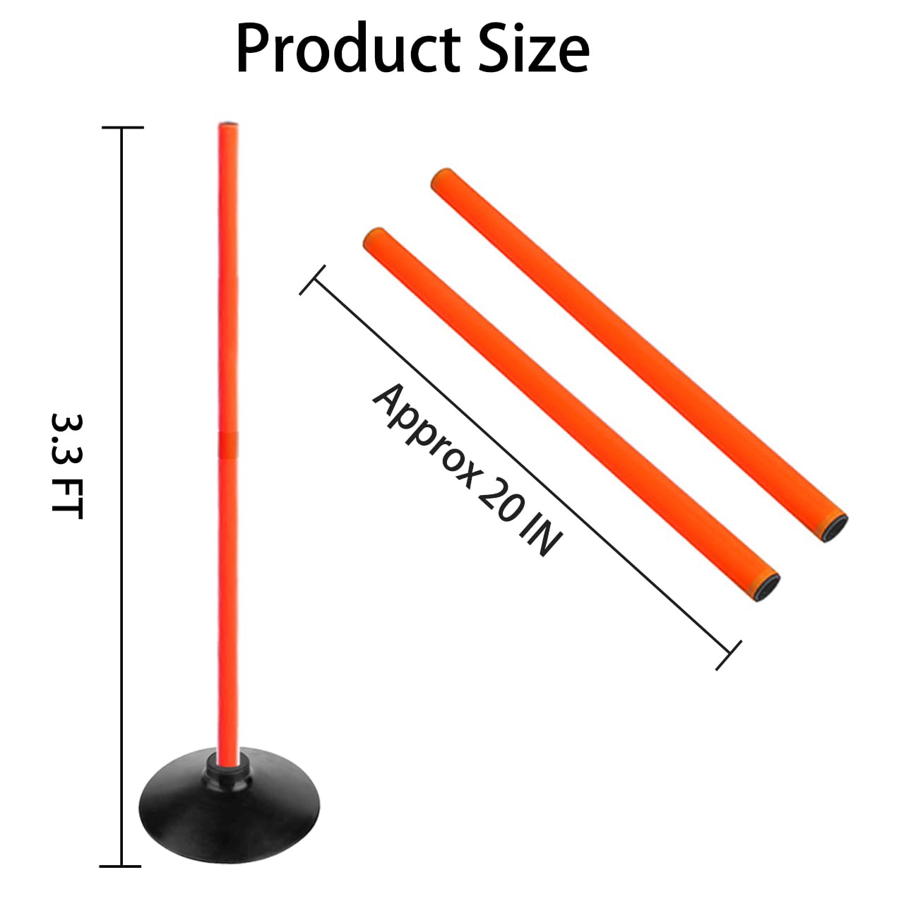 Snapklik.com : ASENVER Orange Soccer Agility Poles Set Detachable ...