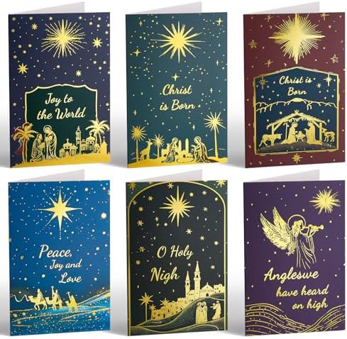 STYPOP Boxed Religious Christmas Cards with Envelopes - Blank Inside ...