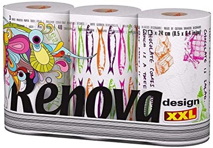 Renova Design Paper Kitchen Towels XXL 3 Rolls : Amazon.co.uk: Grocery