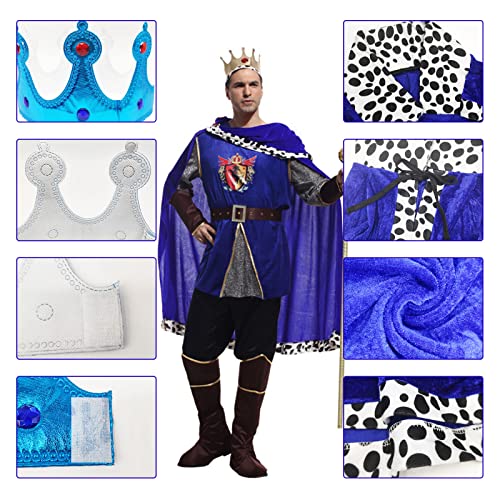 TSHAOUN Adults King Queen Costume, King Robe Queen Robe with Crown ...