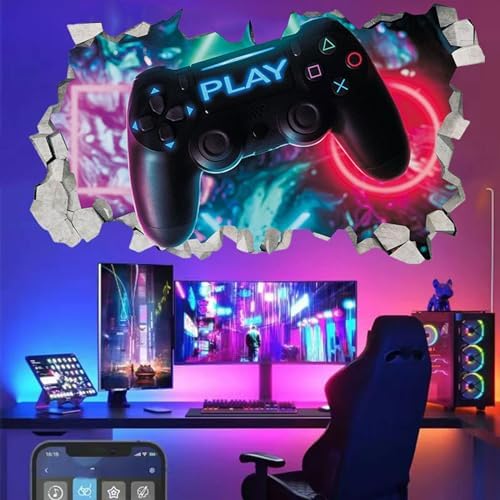 Amazon.com: 3D Game Wall Decals,Gaming Wall Stickers for Room Gamer ...