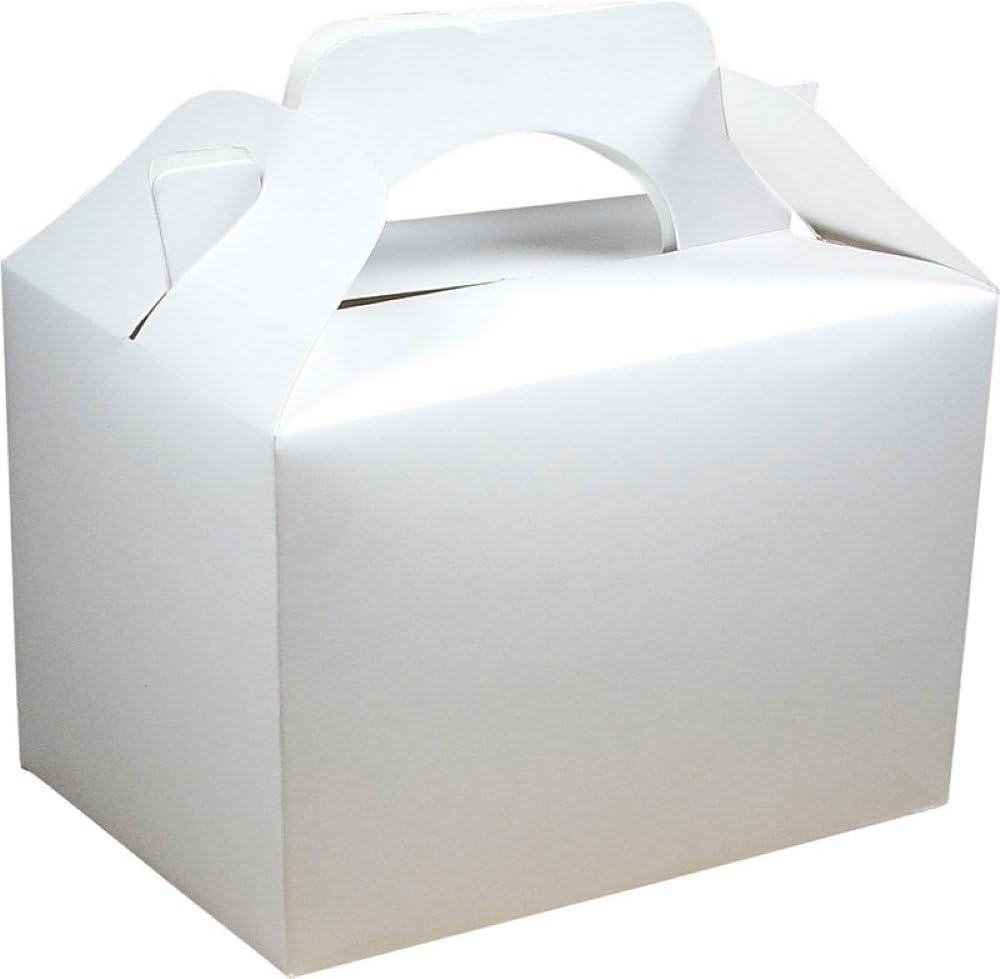 Diamante Crafts 10 Party Boxes Solid Colour Plain Cardboard Lunch Food ...