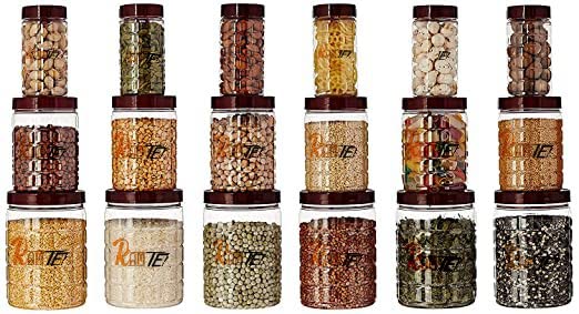 Buy Ramtek Checkers Plastic Canister Set,18 kitchen containers set ...