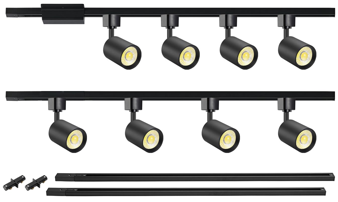 VANoopee 8-Light LED Track Lighting Kit with 6.6FT H Type Track Rails ...