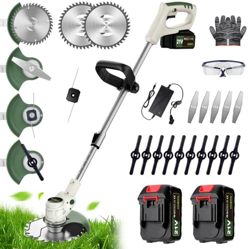 SMILOVII 24V Cordless Strimmer, Telescopic Lightweight Grass Trimmer ...