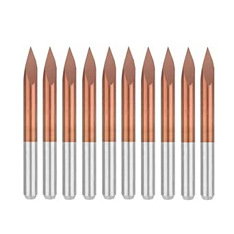 WZFC 10pcs 1/8'' Shank 3 Edges Pyramid Drill Bit Carbide End Mill ...