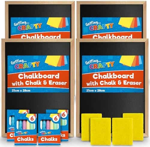 Chalk Board for Kids | 21 x 28cm Small Chalkboard with Eraser & 6pk ...