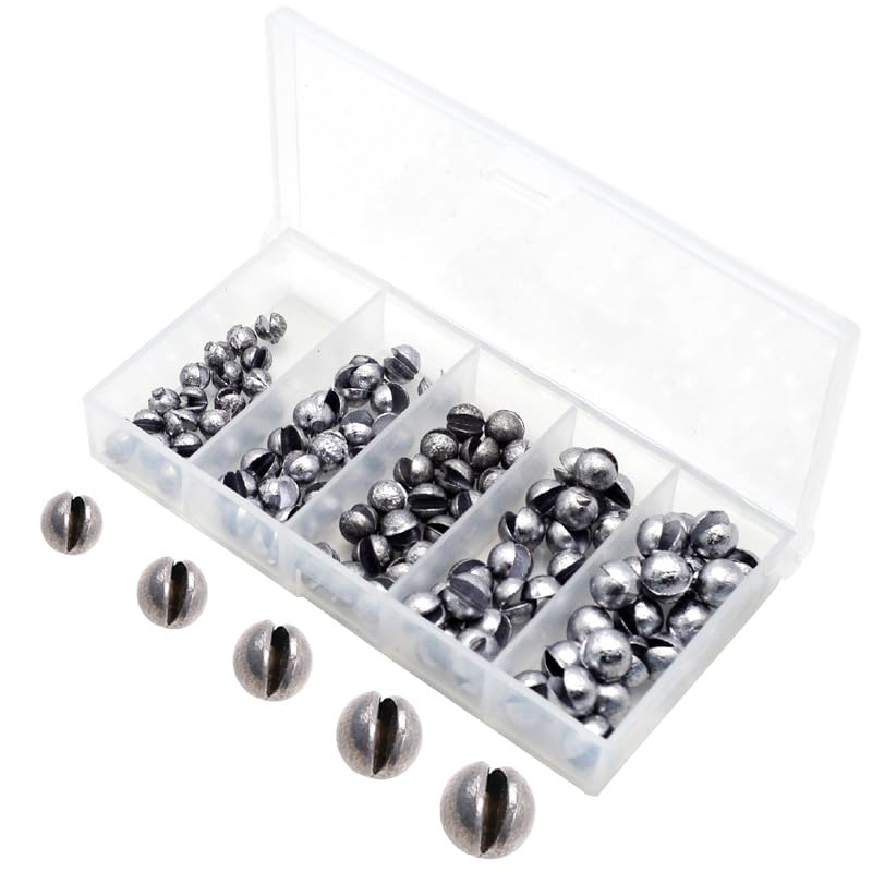 aoozleny Fishing Weights Sinkers Kit, 100pcs Round Split Shot Sinker ...
