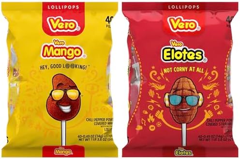 Amazon.com : Vero Mango & Elote Lollipops - Chili Powder Coated | Hot ...