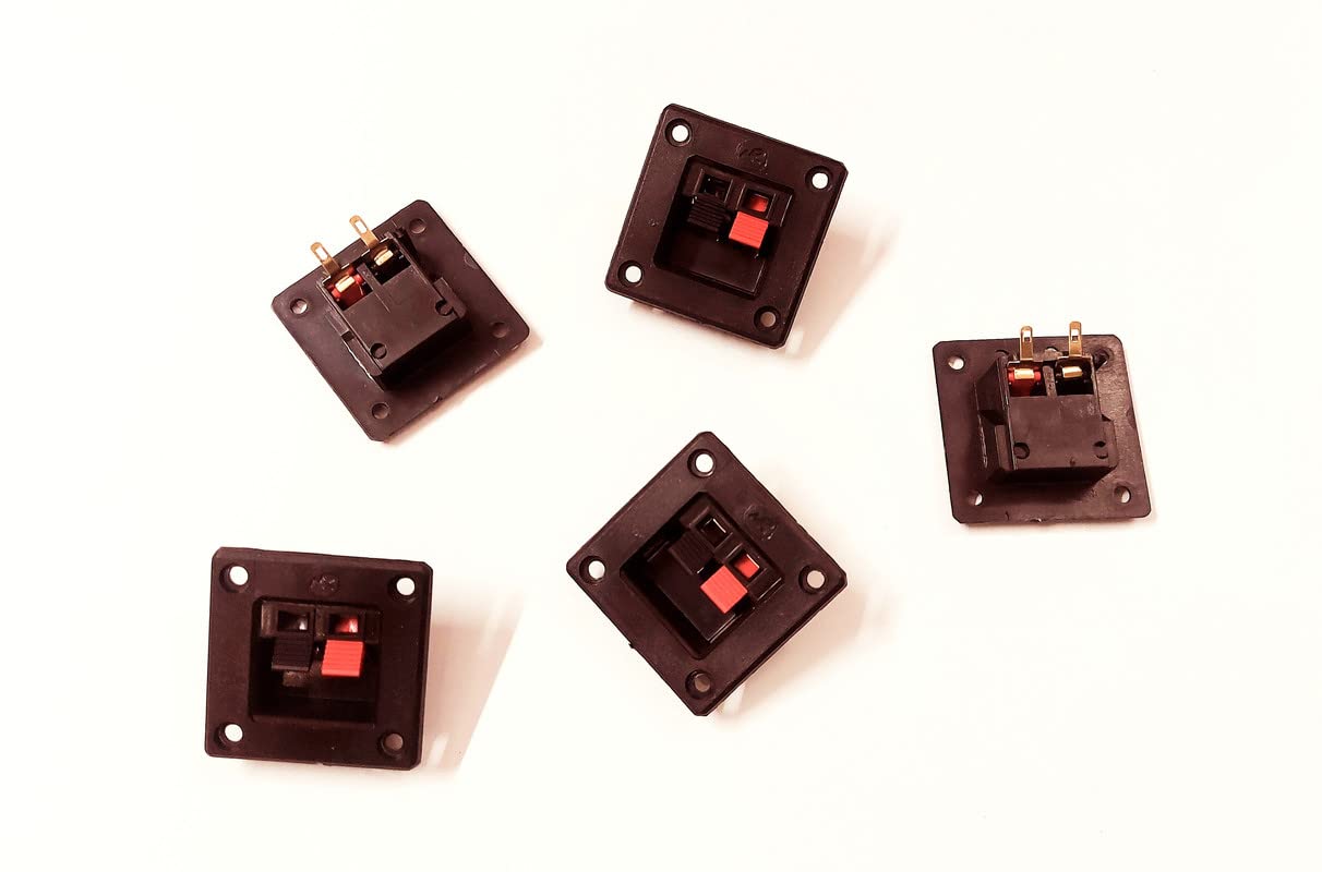 Buy Erh India 2 Terminal Push Cable Clip Stereo Speaker Socket Board 2 ...