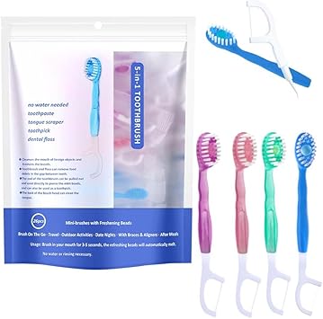 Amazon.com : 5 in 1 Mini Toothbrush, Disposable Mini Toothbrushes with ...