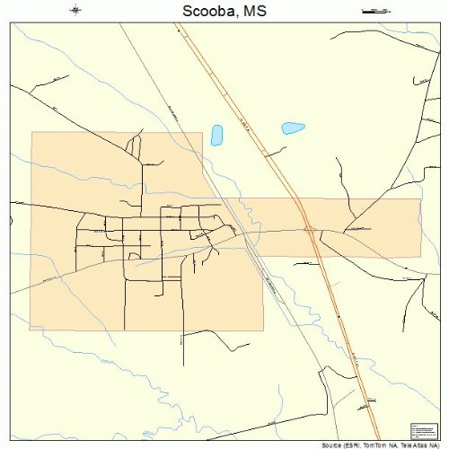 Amazon.com : Large Street & Road Map of Scooba, Mississippi MS ...