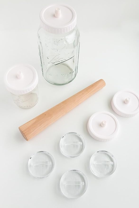 Amazon.com: Fermentation Kit | 4 Airlock Fermenting Lids | 4 Glass ...