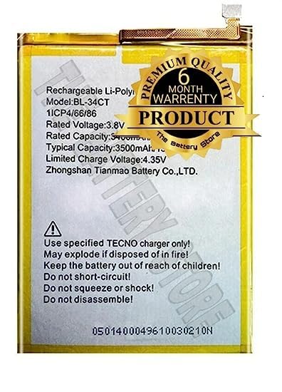 THE BATTERY STORE® Original BL-34CT Battery for Tecno Camon i4 / Camon ...