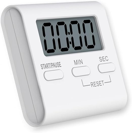 JZK Small Digital Kitchen Timer for Cooking, White Magnetic Kitchen ...
