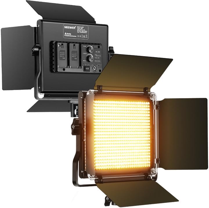 NEEWER 2Pcs Professional Metal Bi-Color LED Video Lights for Studio ...