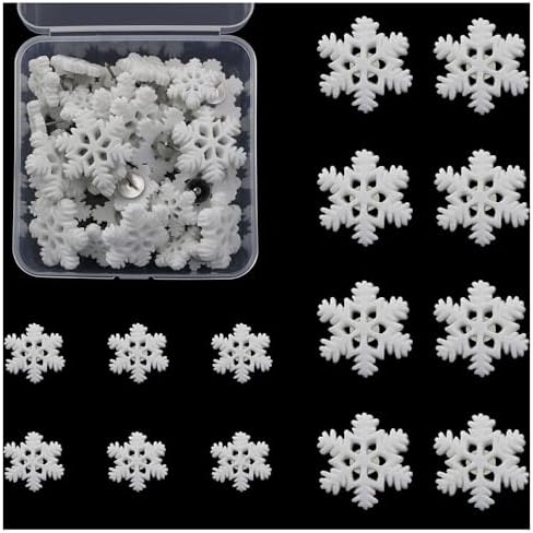 Amazon.com: Zonon 30 Pieces Christmas Snowflake Push Pins, Decorative ...