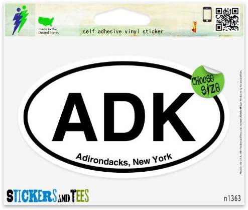 Amazon.com: ADK Adirondacks New York Oval Car Sticker Indoor Outdoor 5 ...